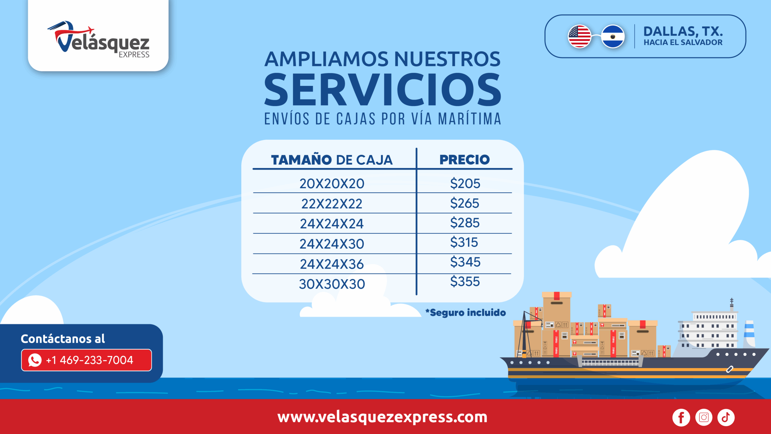 Velásquez Express amplía su servicio de envíos de cajas de Dallas a El ...